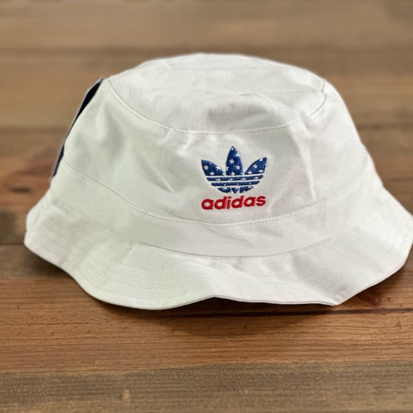 adidas | Accessories | Nwts Adidas Originals Americana Bucket Hat White ...